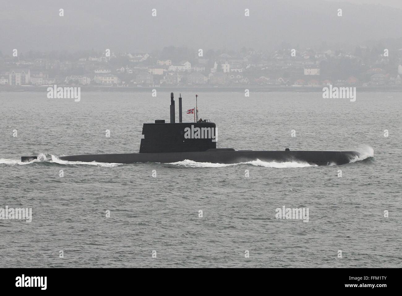 KNM Utsira (S301), an Ula-class submarine of the Royal Norwegian Navy ...