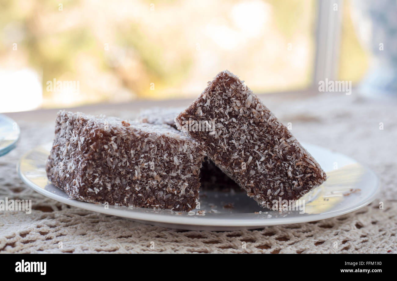 Traditional Australian Lamingtons Stock Photo - Alamy
