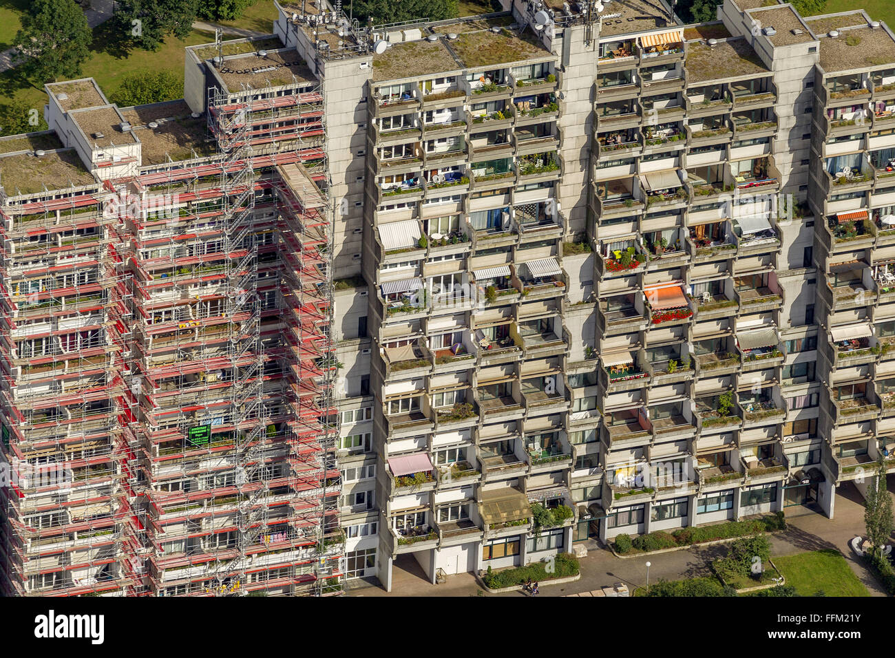Aerial view, restoration Hannibal highrise Dorstfeld tenement building ...