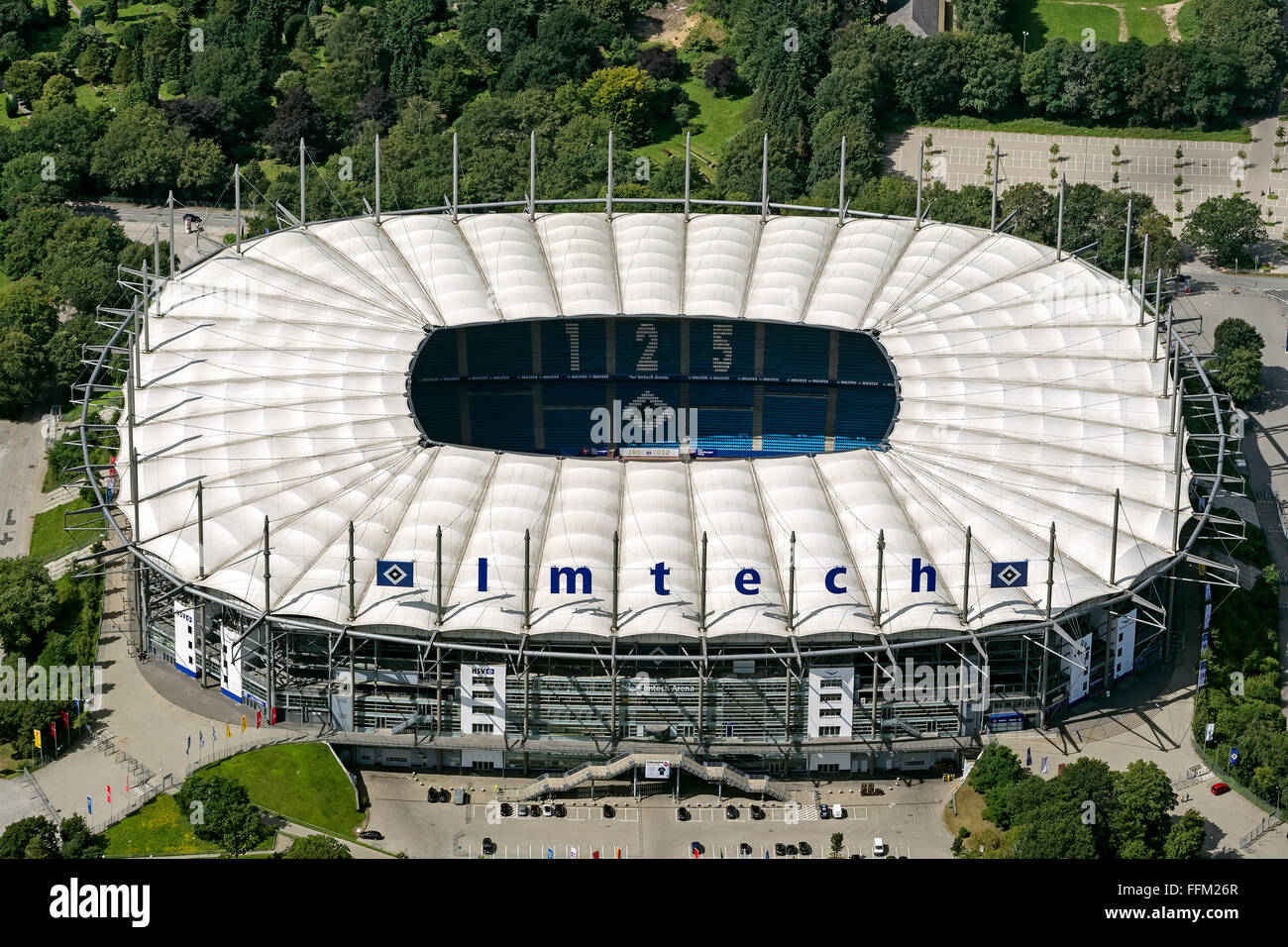 Aerial view, Imtech Arena, HSV Arena, HSH Nordbank Arena, Hamburg ...
