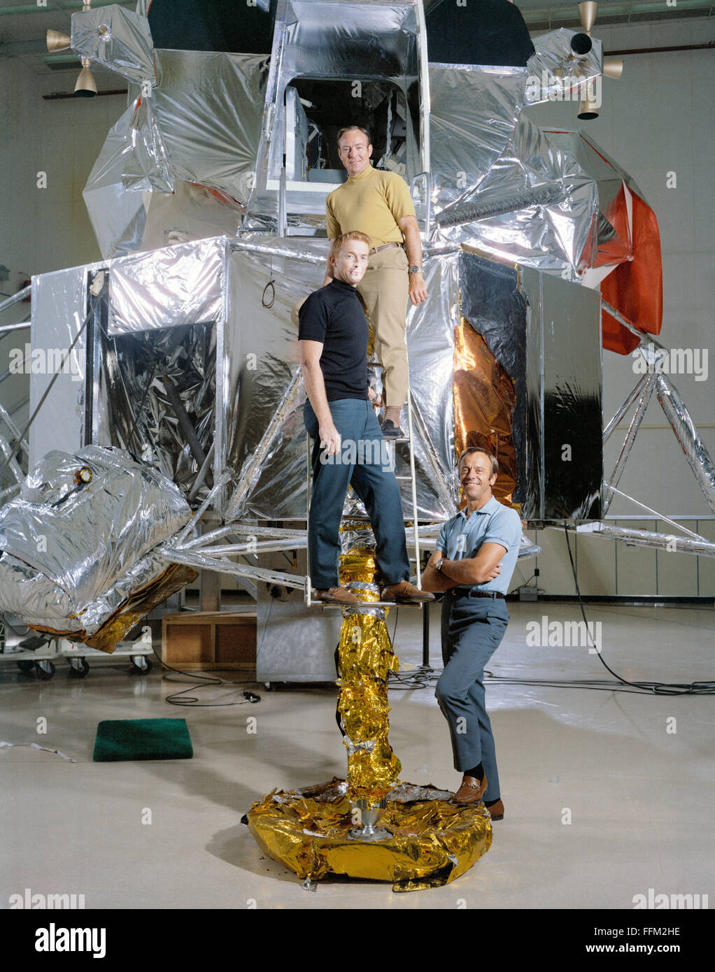 NASA Apollo 14 astronauts Alan B. Shepard Jr. (right), commander, and ...