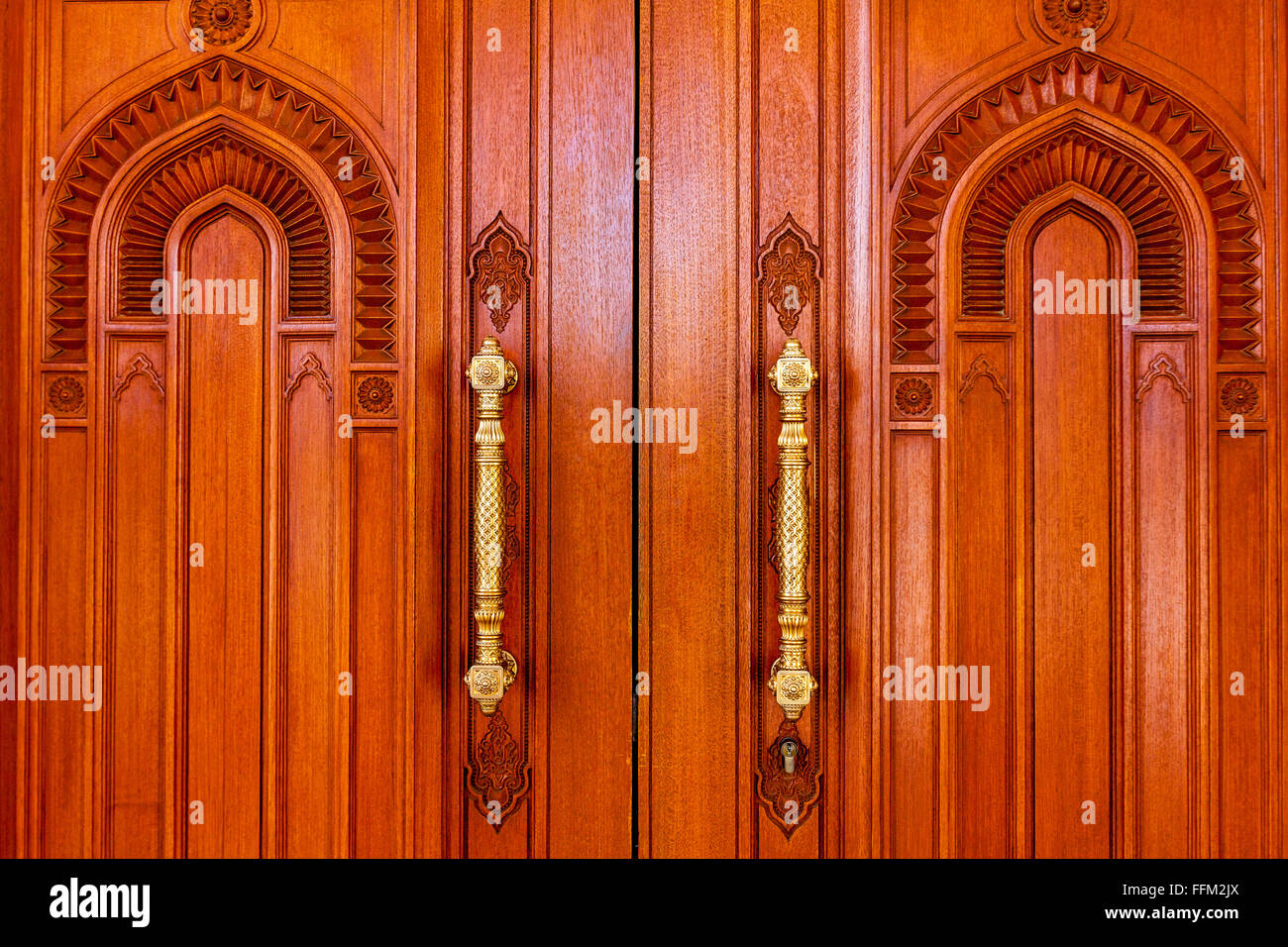 Wooden Doors, The Royal Opera House, Muscat, Sultanate Of Oman Stock ...