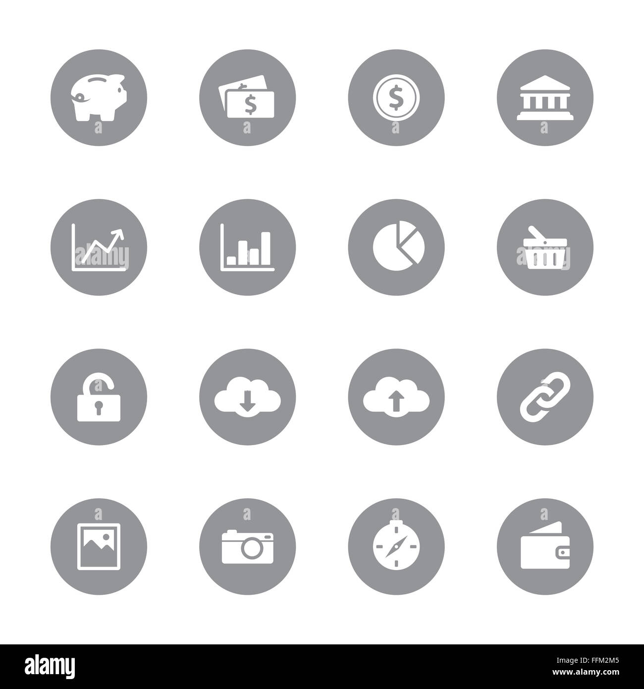 [JPEG] web icon set 4 on gray circle for web design, user interface (UI), infographic and mobile ...