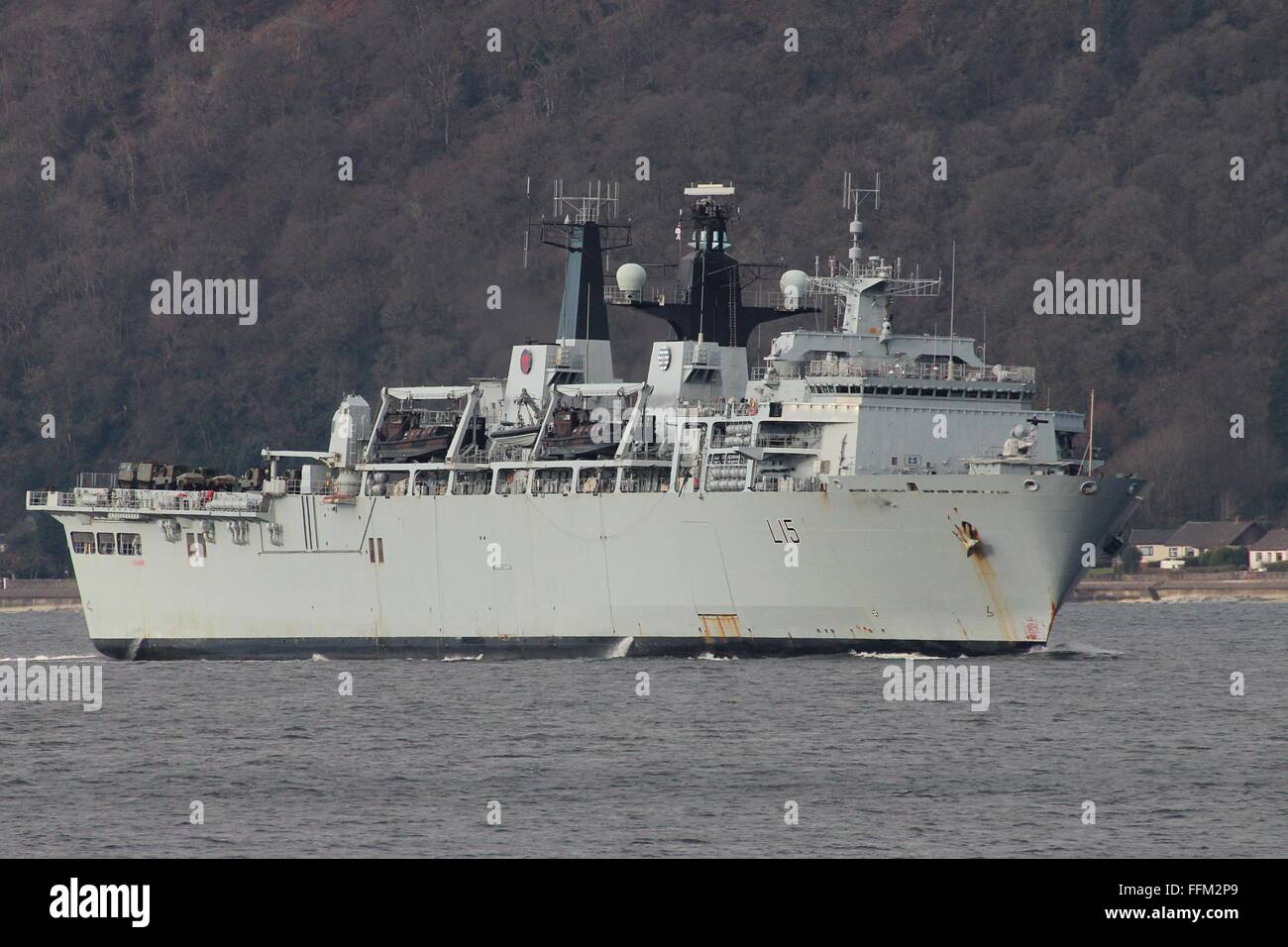 HMS Bulwark (L15), an Albion-class landing platform dock (LPD) of the ...