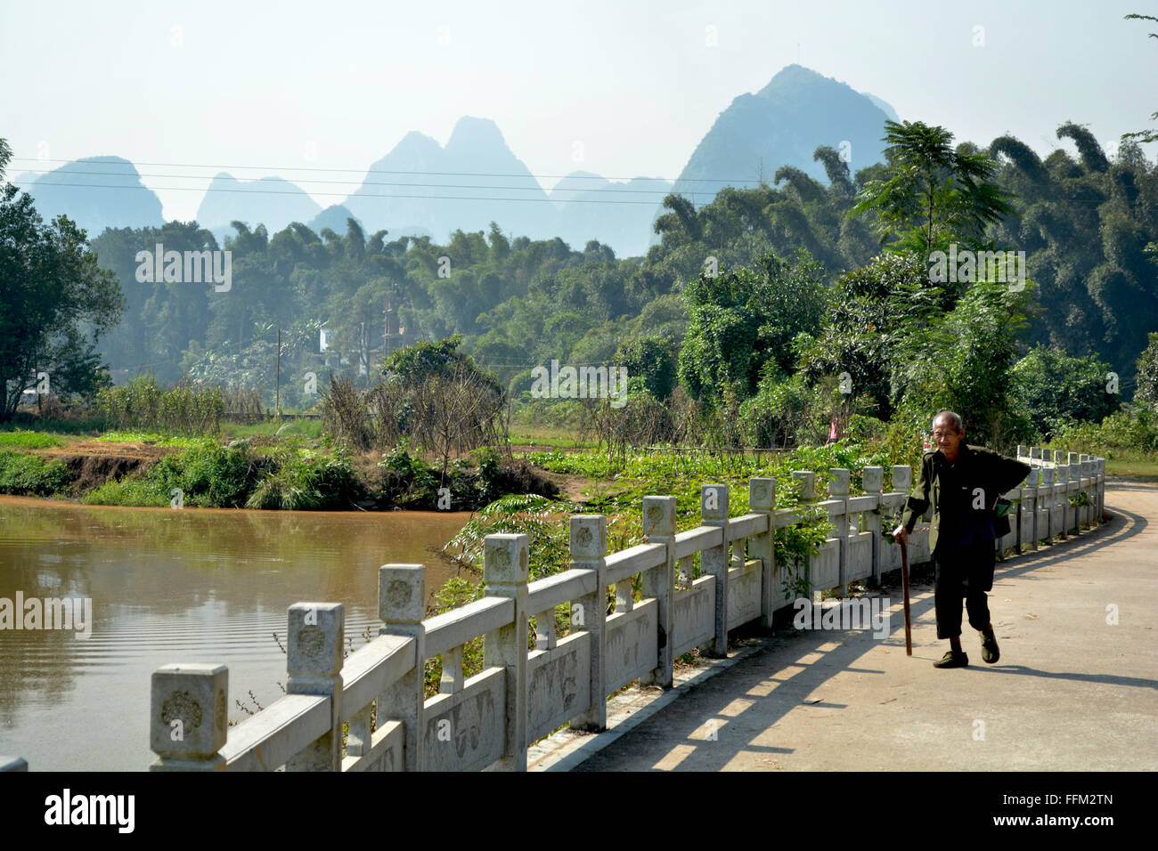 small village on Li River Stock Photo - Alamy