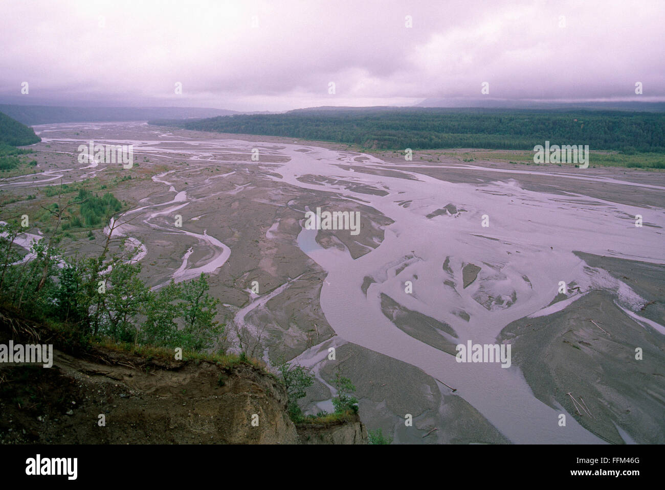 Matanuska River Valley along Glenn Highway, Palmer, Alaska, USA Stock ...