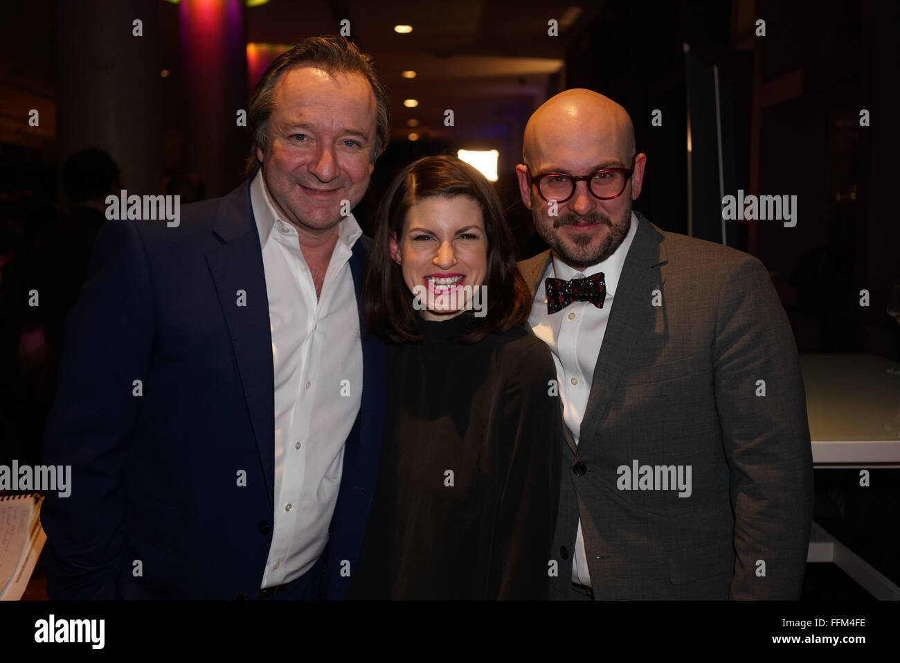 London, UK. 15th February, 2016. Neil Pearson (L) Jemima Rooper (M ...