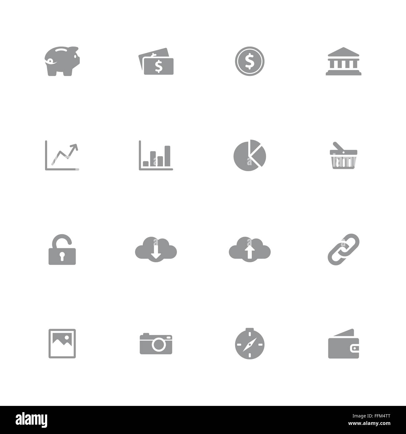 [EPS10] gray web icon set 4 for web design, user interface (UI), infographic and mobile ...