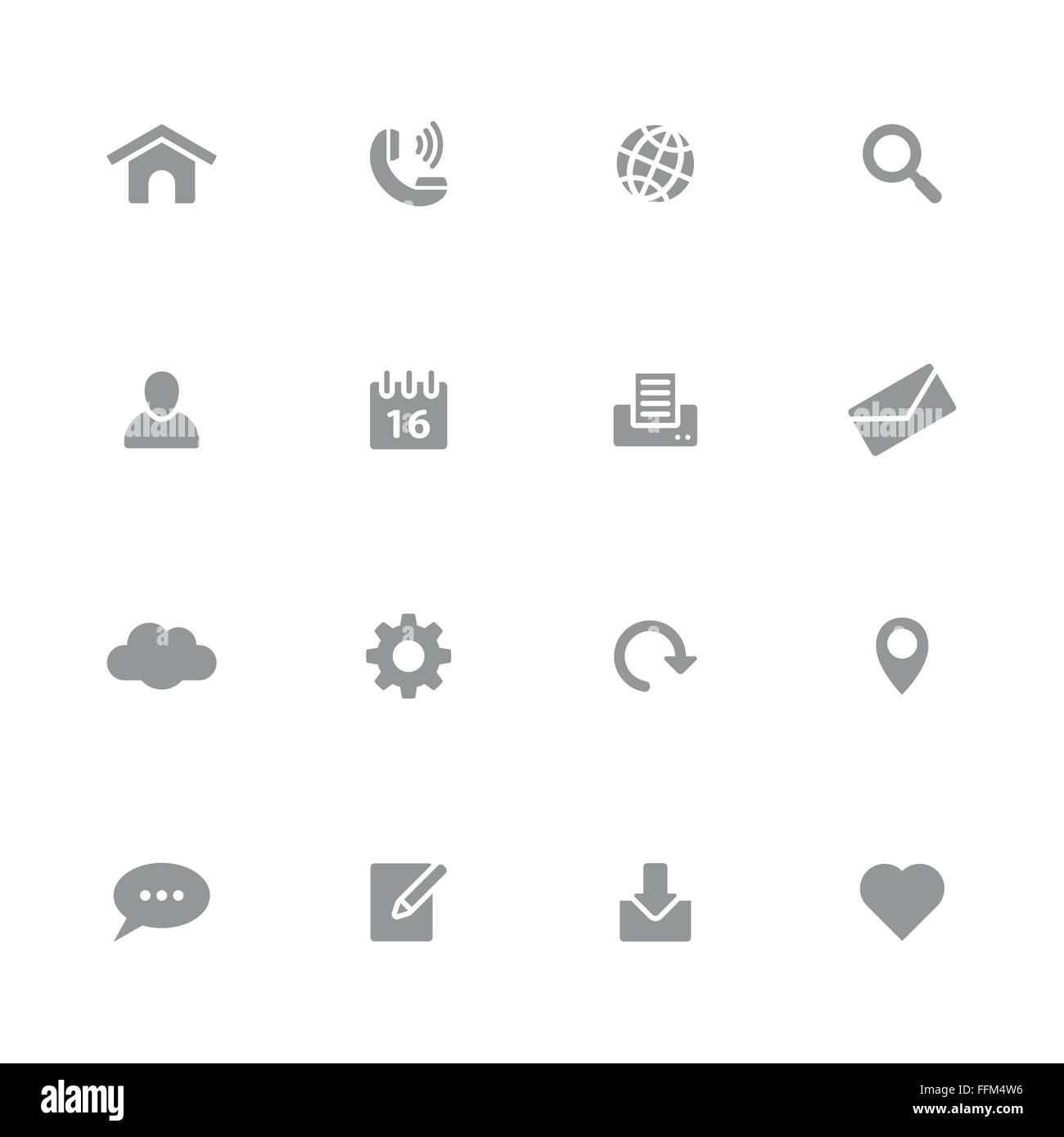 [EPS10] gray web icon set 1 for web design, user interface (UI), infographic and mobile ...