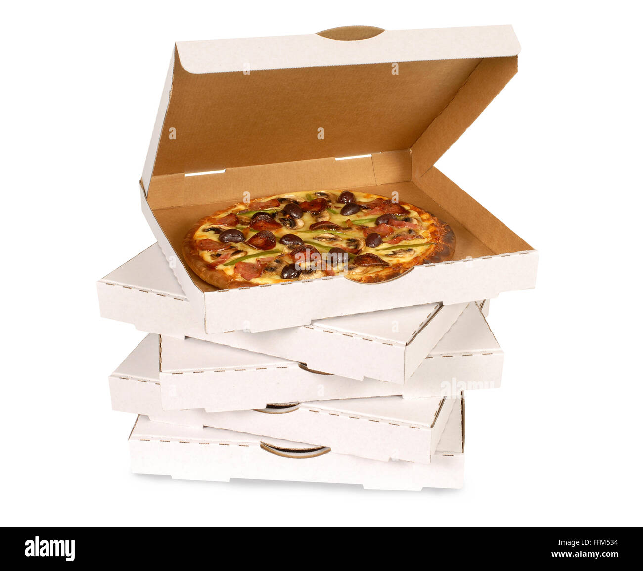 Pile of pizza boxes hi-res stock photography and images - Alamy