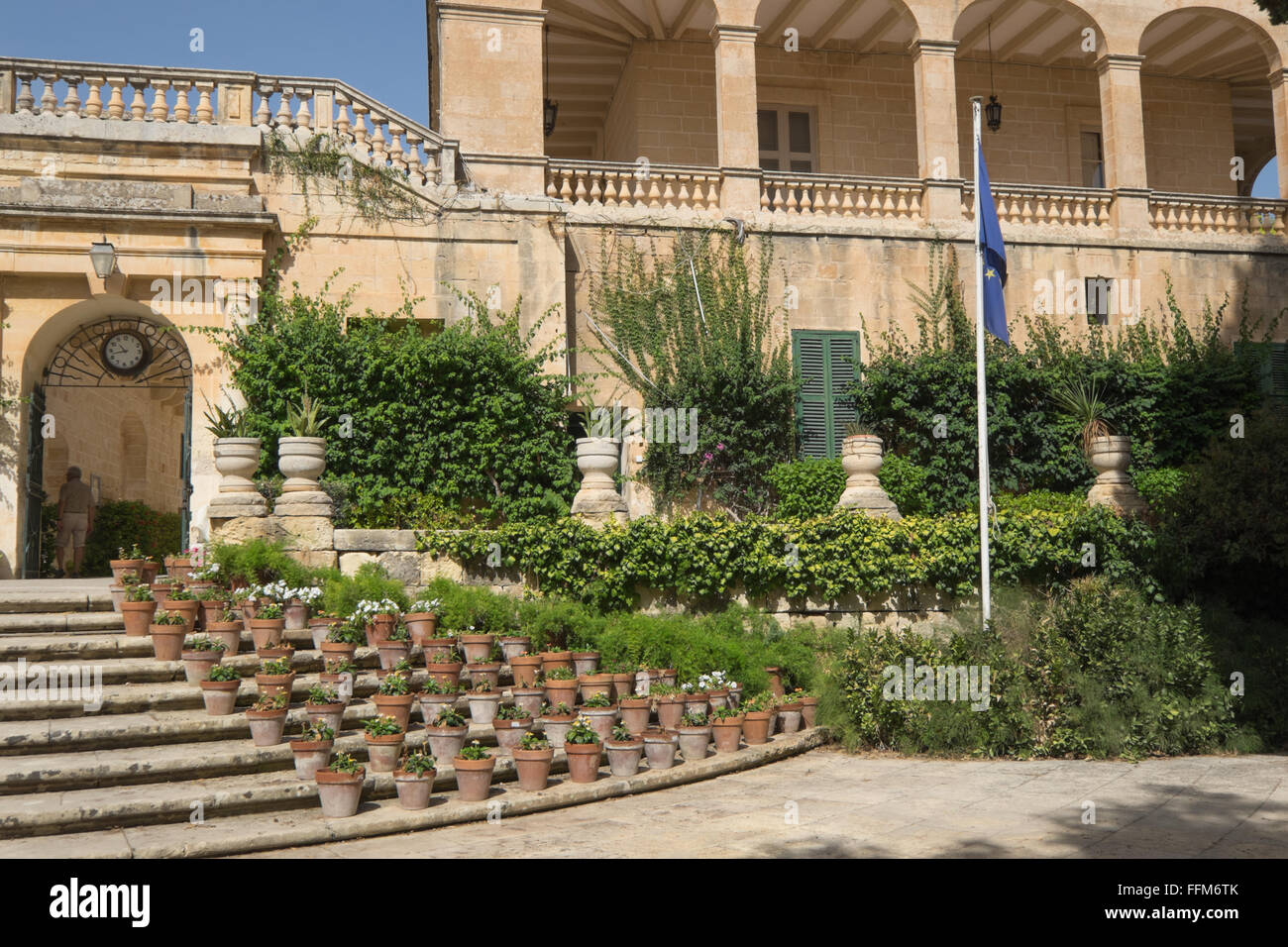 Gardens and grounds of St Anton Palace at Balzan in Malta Stock Photo ...