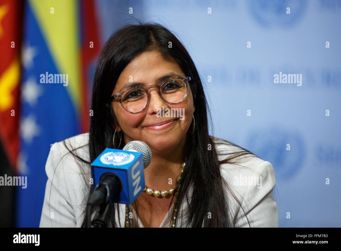 United Nations. 15th Feb, 2016. Venezuelan Foreign Minister Delcy ...