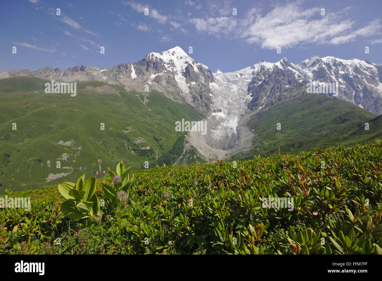 Tetnuldi, Adishi Glacier, Dzhangi Tau from Chkhunderi Pass, Mestia ...