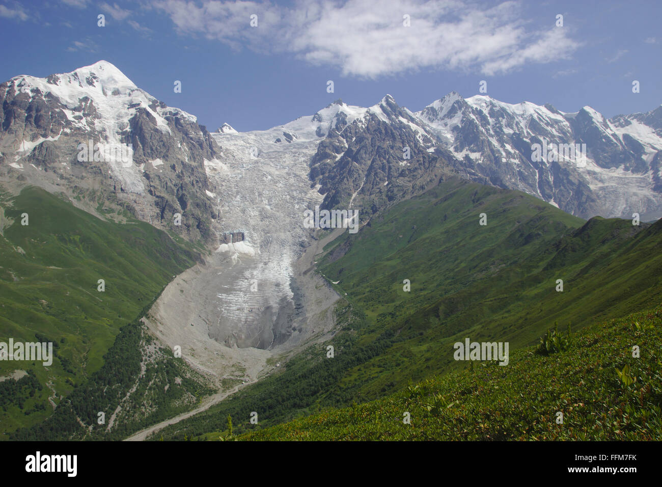 Tetnuldi, Adishi Glacier, Dzhangi Tau from Chkhunderi Pass, Mestia ...