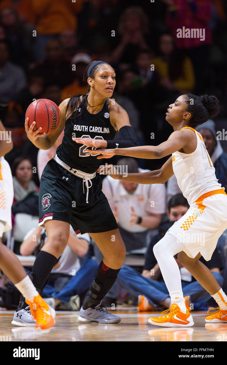 Knoxville, USA. 15th February, 2016. A'ja Wilson #22 of the South ...