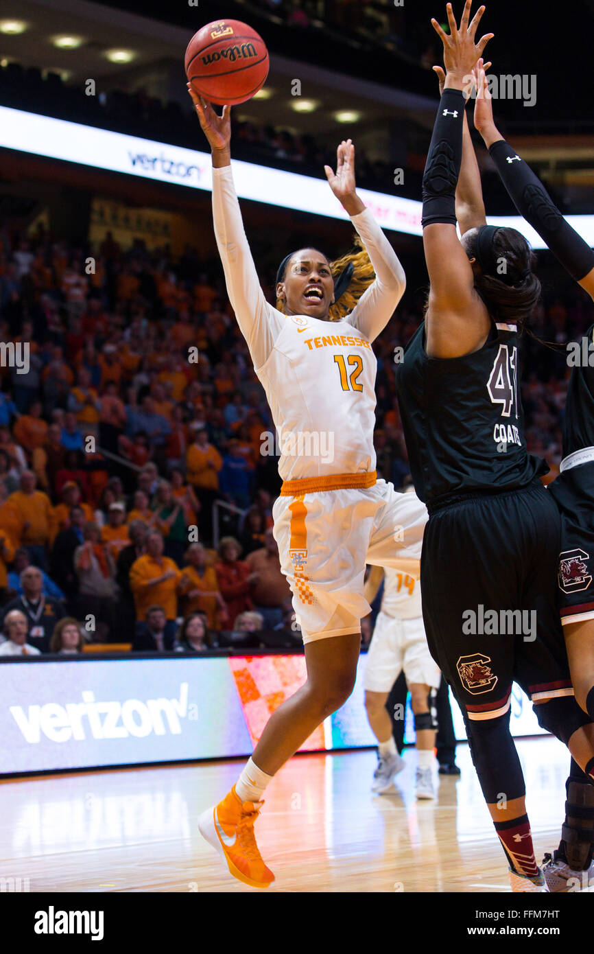 Knoxville, USA. 15th February, 2016. Bashaara Graves #12 of the ...