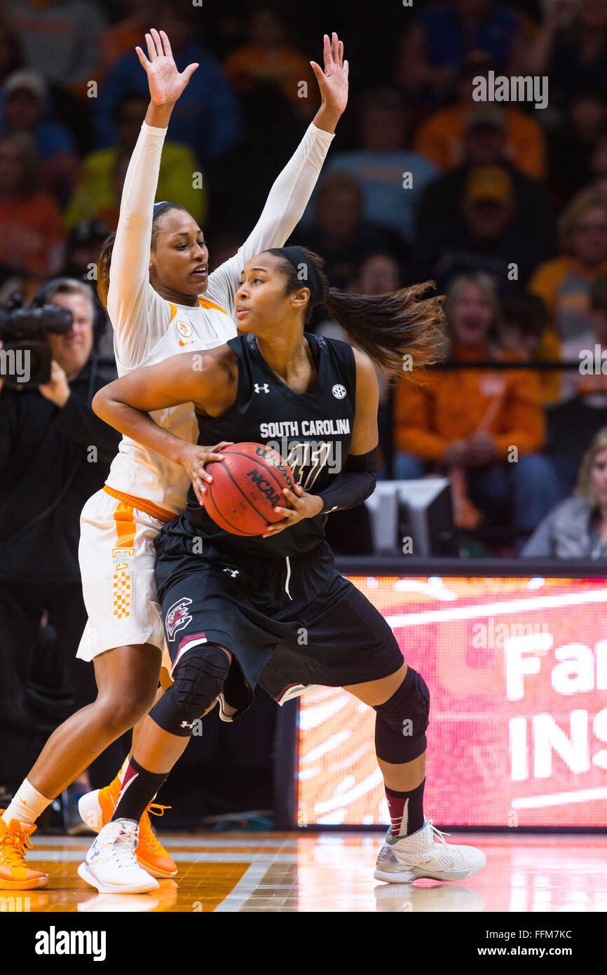 Knoxville, USA. 15th February, 2016. Alaina Coates #41 of the South ...