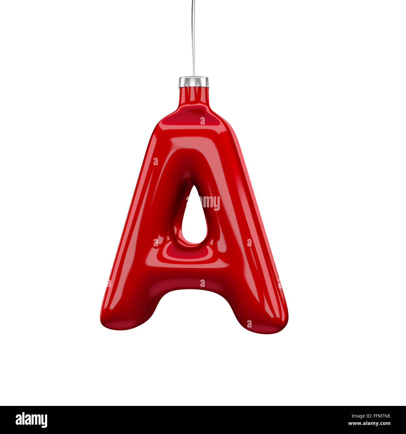 Christmas Tree Font: A letter isolated on white Stock Photo - Alamy