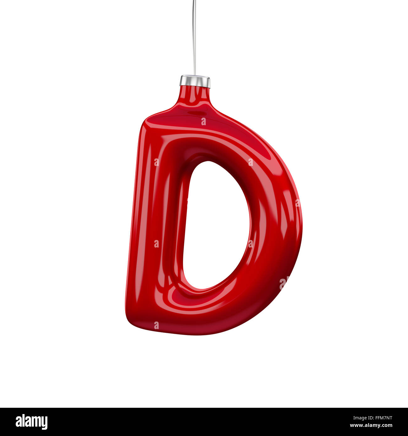 Christmas Tree Font: D letter isolated on white Stock Photo - Alamy