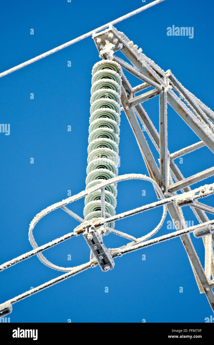 Glass insulator line electric pylon hi-res stock photography and images ...
