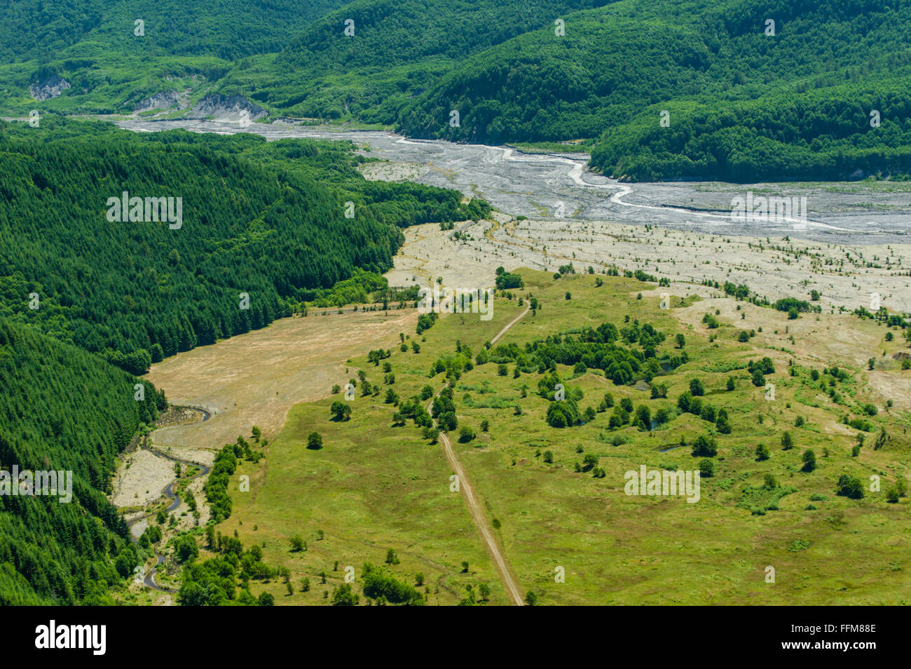 Water flows slowly through large areas of volcanic ash deposited by the ...