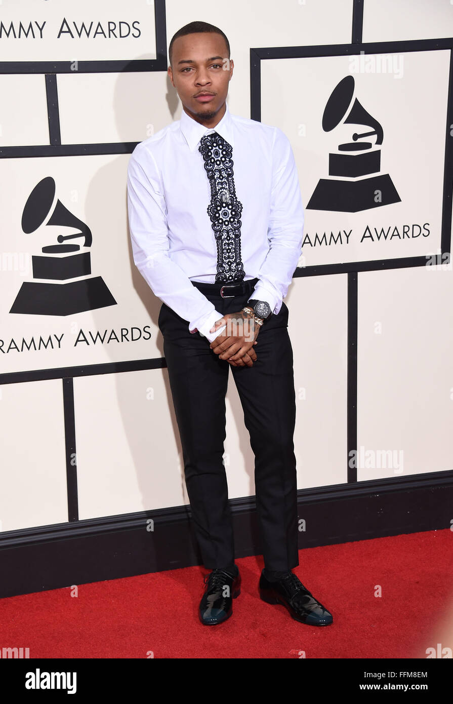 Los Angeles, California, USA. 15th Feb, 2016. Shad Moss arrives for the ...