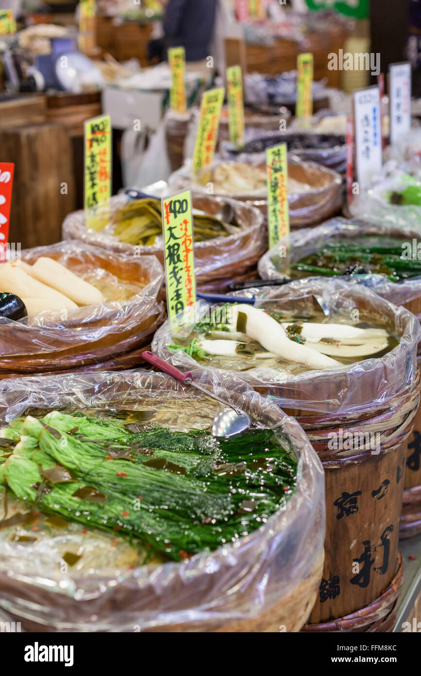 Traditional food market in Kyoto. Japan Stock Photo - Alamy