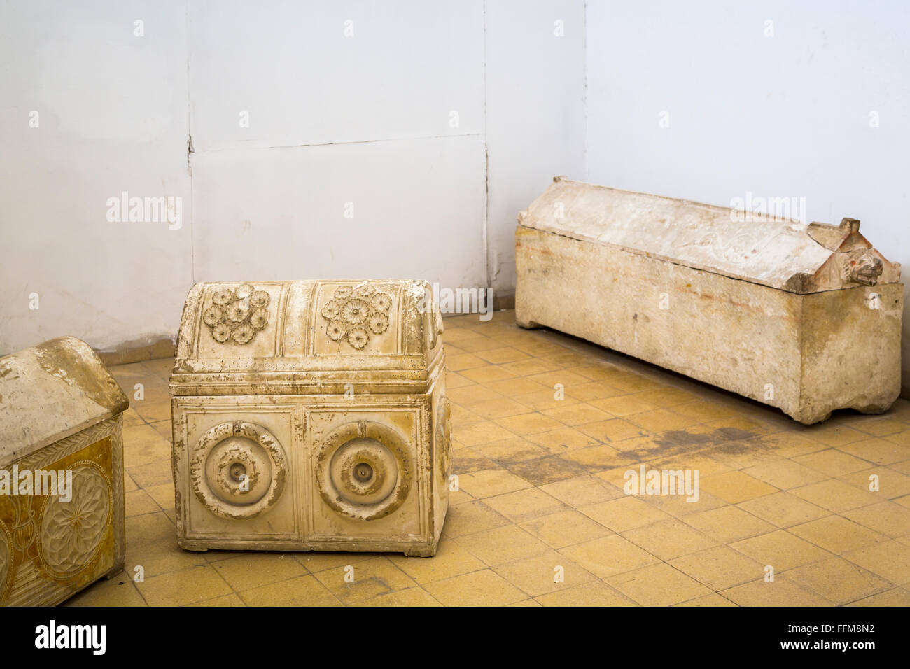 Exhibit at the Jordan Archaeological Museum at the Citadel in Amman ...