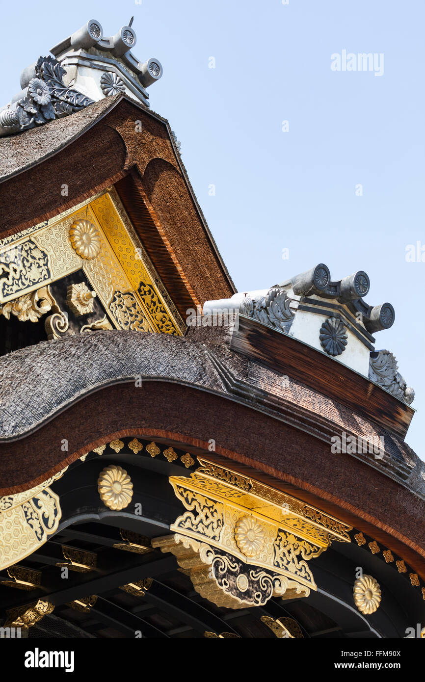 Ninomaru Palace rooftop at Kyoto Nijo Castle in Kyoto, Japan Stock ...