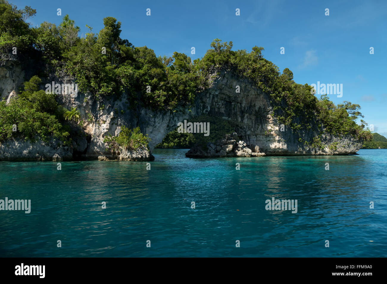 Palau, Micronesia, Oceania, Pacific Ocean. Boat travel in lagoon with ...