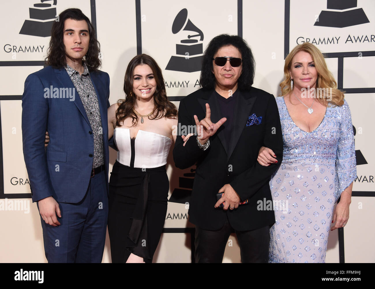 Los Angeles, California, USA. 15th Feb, 2016. Gene Simmons arrives for ...