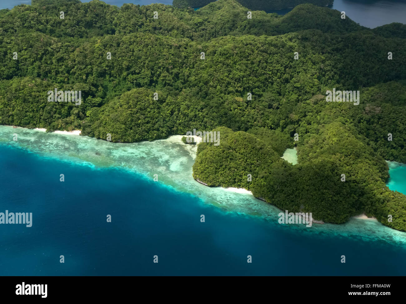 Aerial view of Palau, Micronesia, Oceania, Pacific Ocean from sky on ...