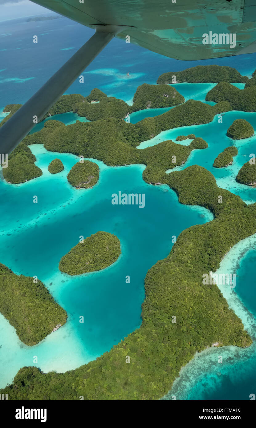 Aerial view of the Rock Islands, Palau, Micronesia, Oceania, Pacific ...