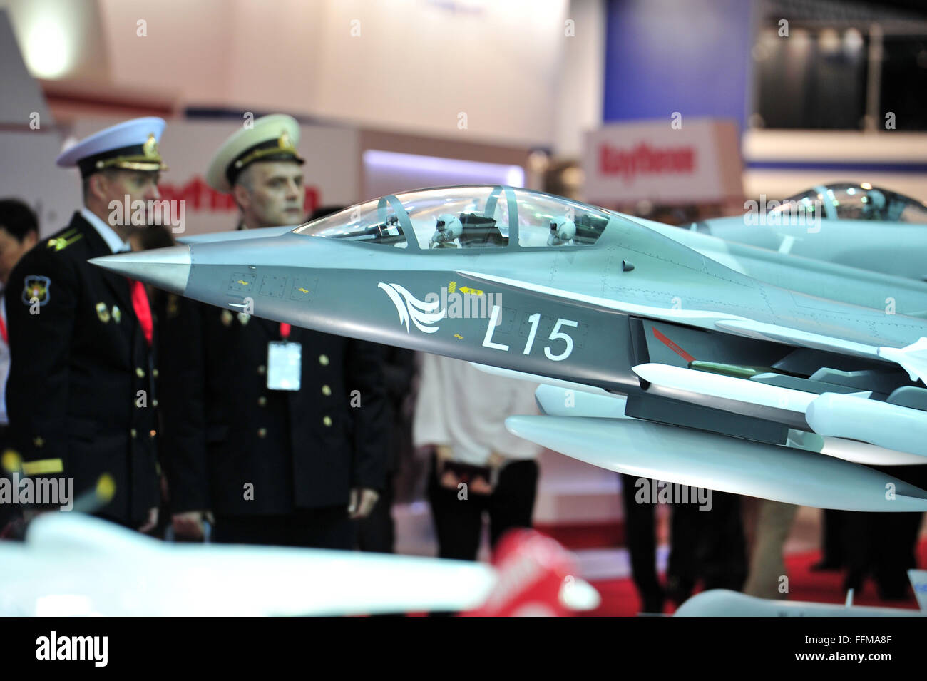 Singapore. 16th Feb, 2016. Audience visit the joint booth of AVIC ...