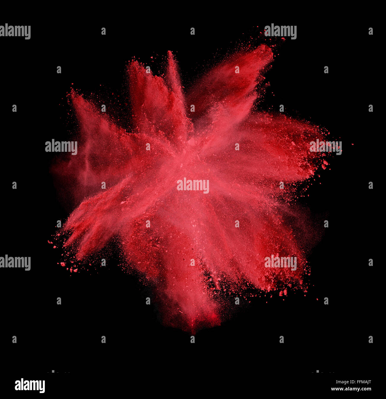 Red colorful powder splash on black background Stock Photo - Alamy