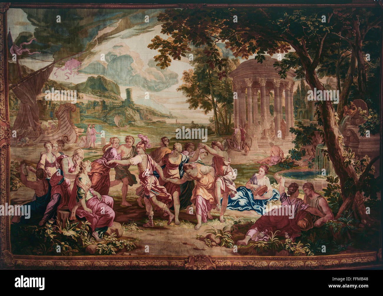 Theseus, Greek mythological hero, dancing a round dance with the ...