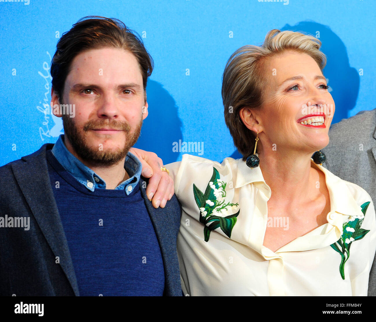 Berlin, Germany. 15th Feb, 2016. Daniel Brühl; Emma Thompson ...