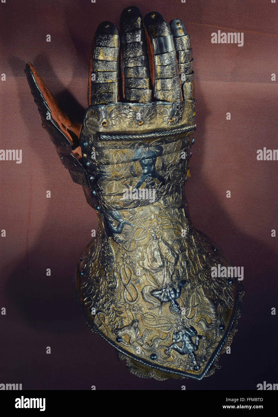 weapons, defensive arms, armour, glove for a cermonial armour, present ...