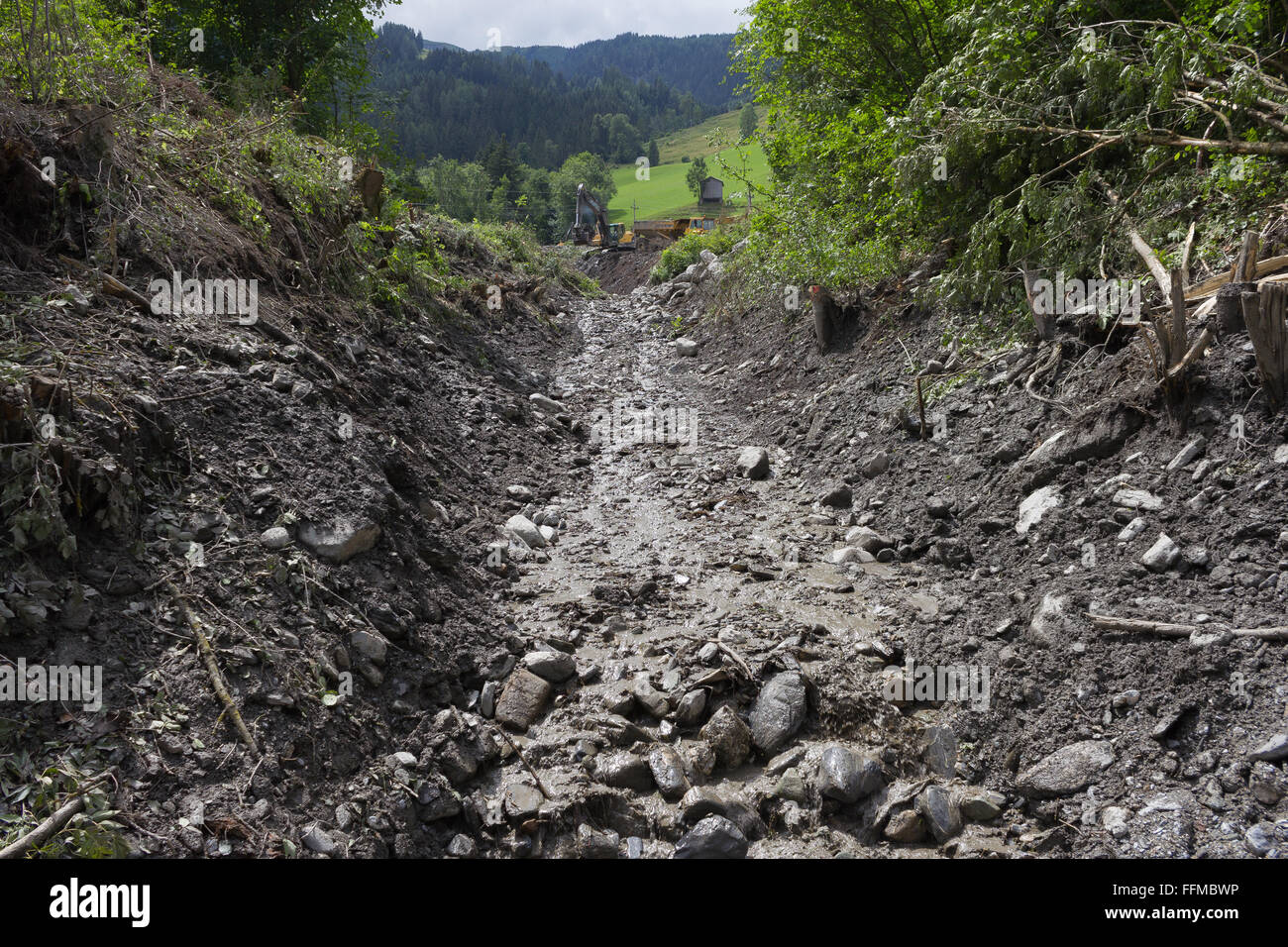 Mudslides in Austria following heavy Rain. Rauris in Salzburg, Europe ...