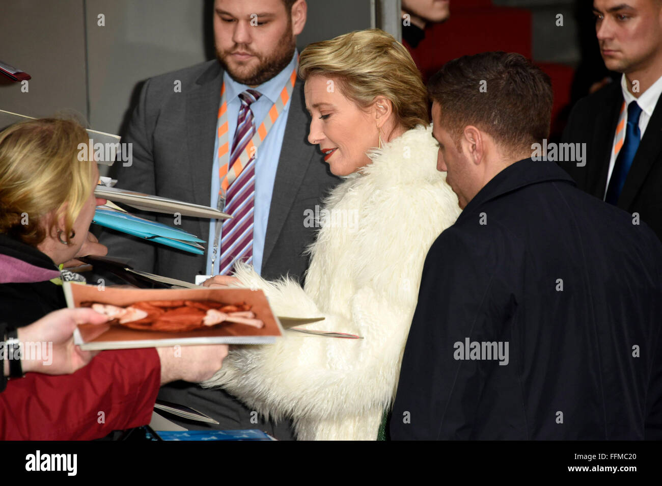 Berlin, Germany. 15th Feb, 2016. Emma Thompson arriving for the 'Alone ...