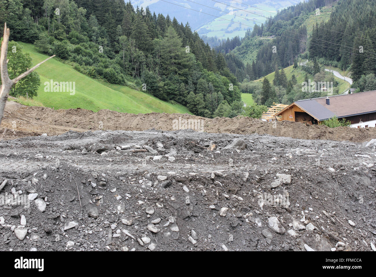 Mudslides in Austria following heavy Rain. Rauris in Salzburg, Europe ...