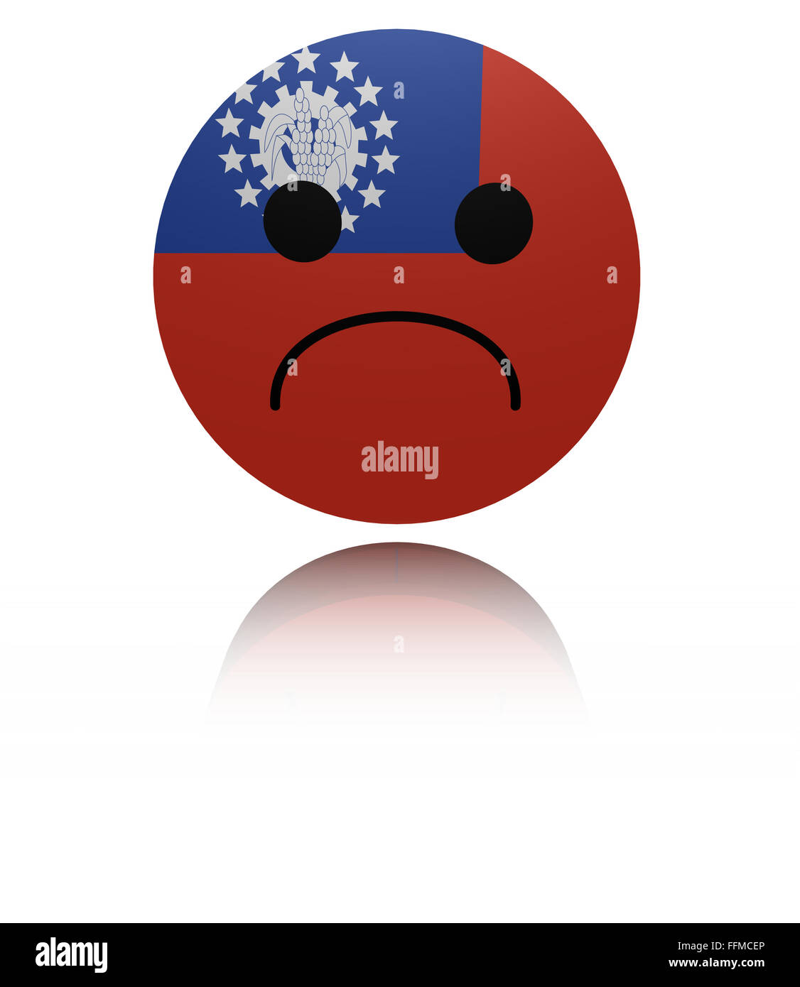 Myanmar sad icon with reflection illustration Stock Photo - Alamy