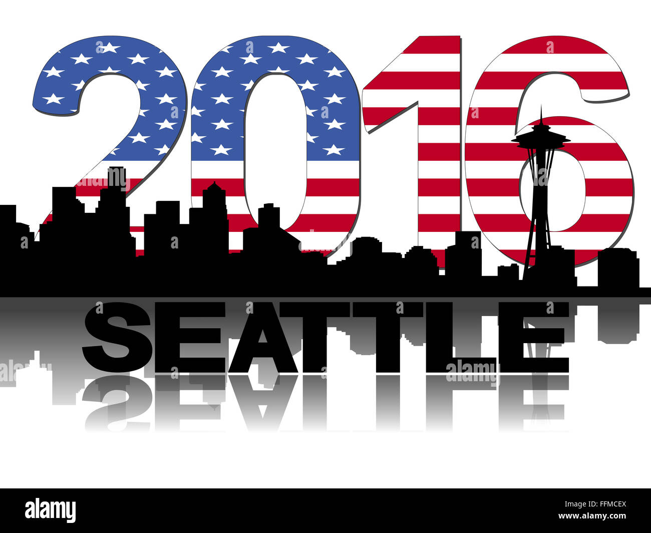Seattle city flag hi-res stock photography and images - Alamy