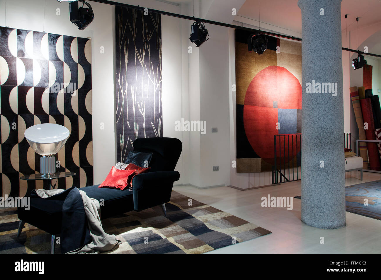 Contemporary interior of carpet shop Stock Photo - Alamy