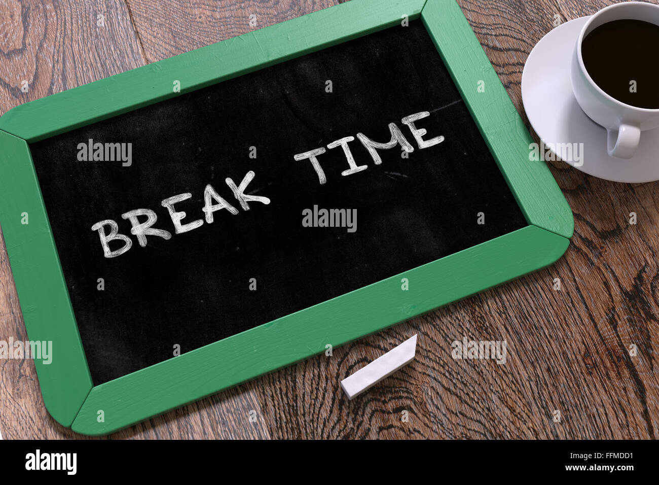 Break Time Handwritten on Chalkboard Stock Photo - Alamy