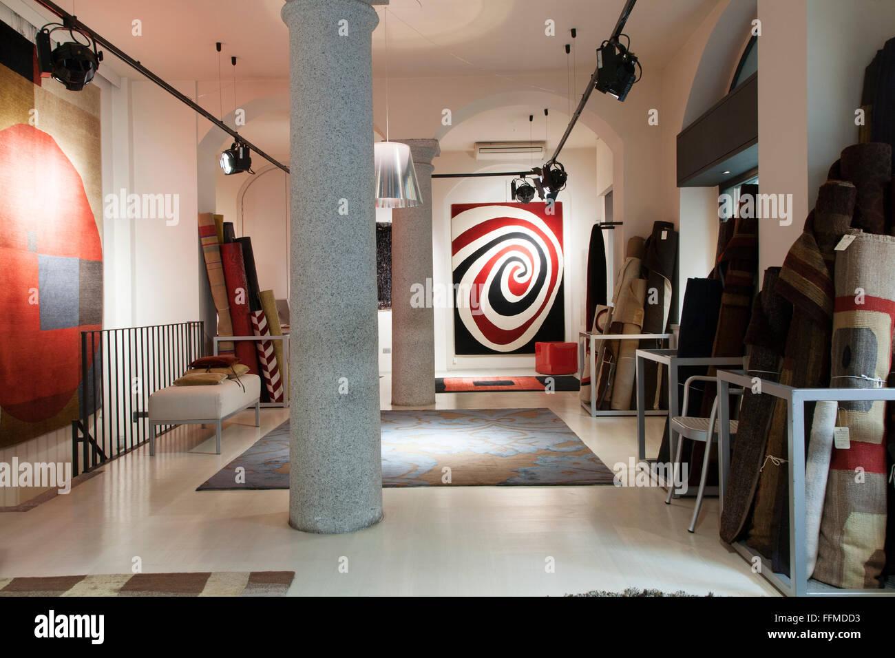 Contemporary interior of carpet shop Stock Photo - Alamy