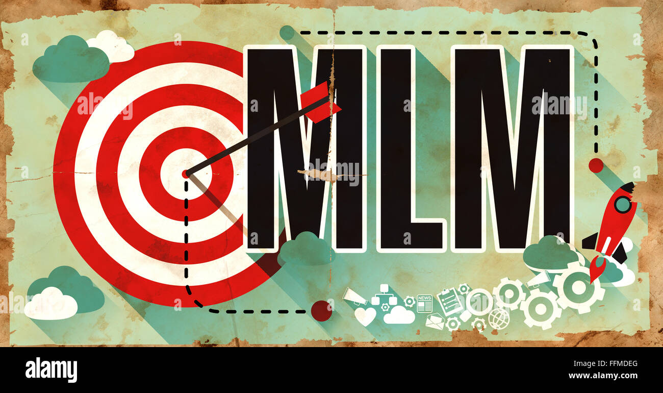 MLM on Poster in Grunge Design Stock Photo - Alamy