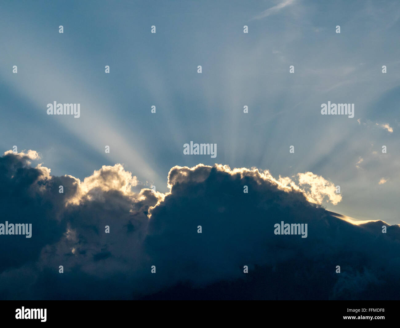 Sunbeam in the Sky Stock Photo - Alamy