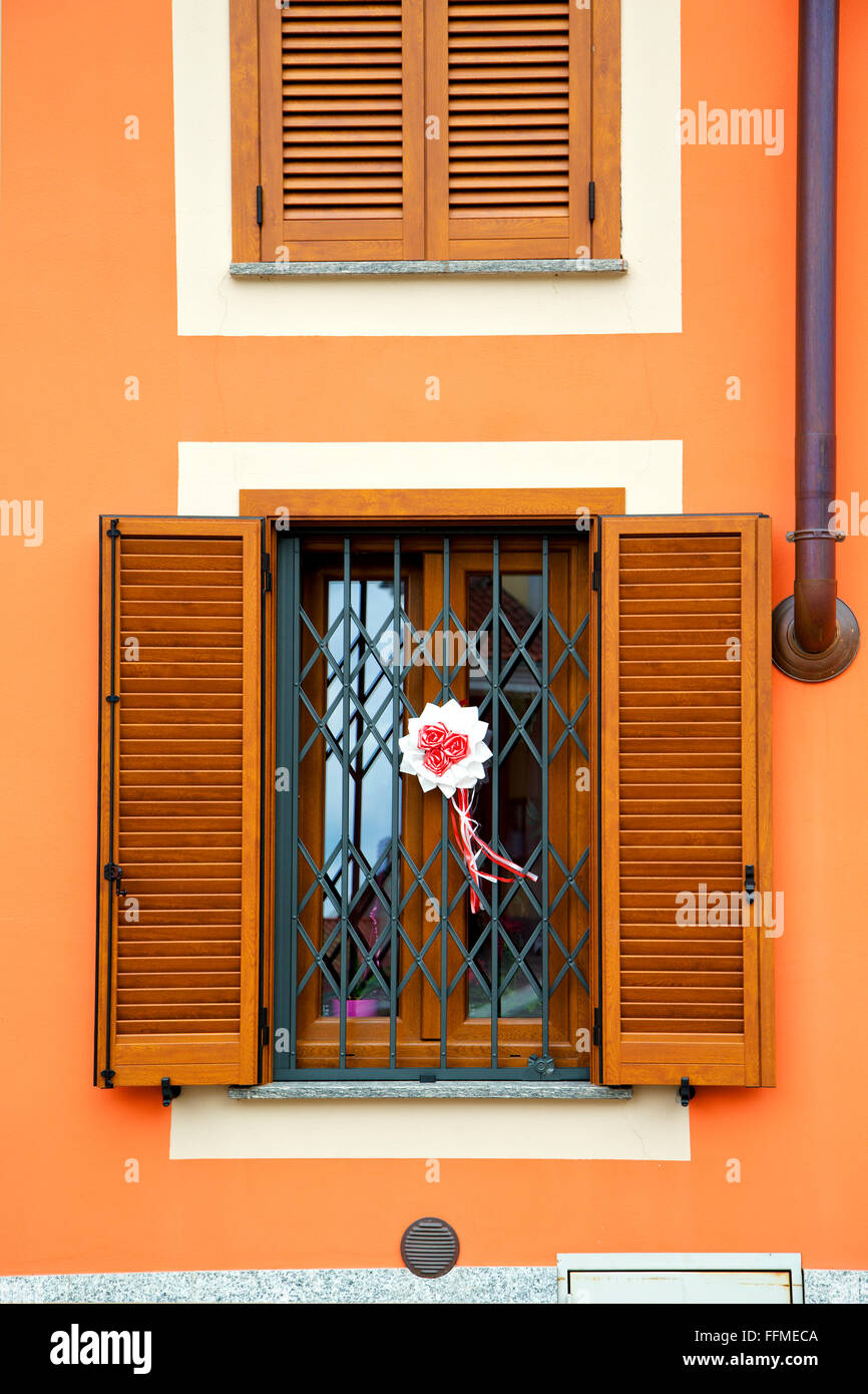 cavaria varese italy abstract window wood venetian blind in the ...