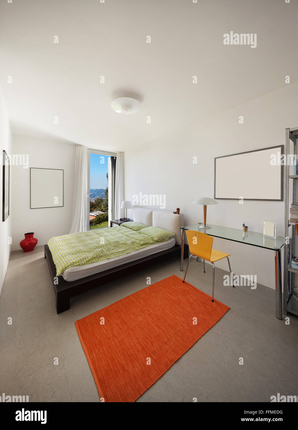 Architecture, comfortable bedroom of a modern house Stock Photo - Alamy